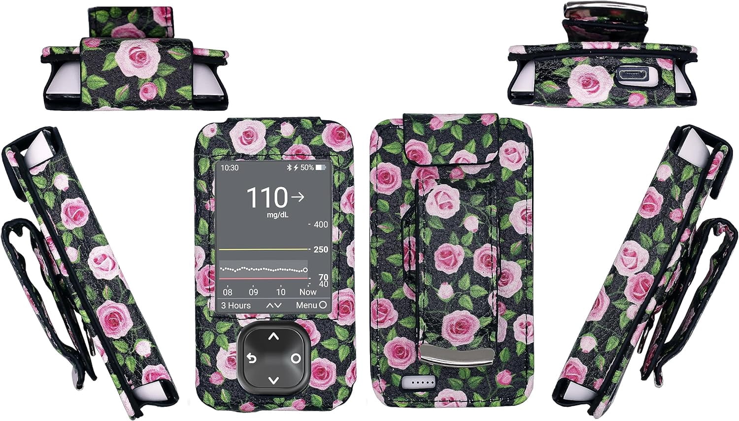 Premium Patterned Holster (with Belt Clip/Metal Loop/Lanyard/Carabiner ...