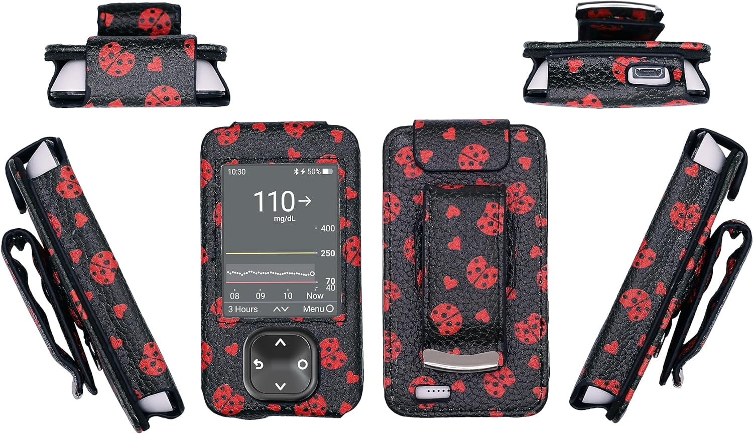 Premium Patterned Holster (with Belt Clip/Metal Loop/Lanyard/Carabiner ...