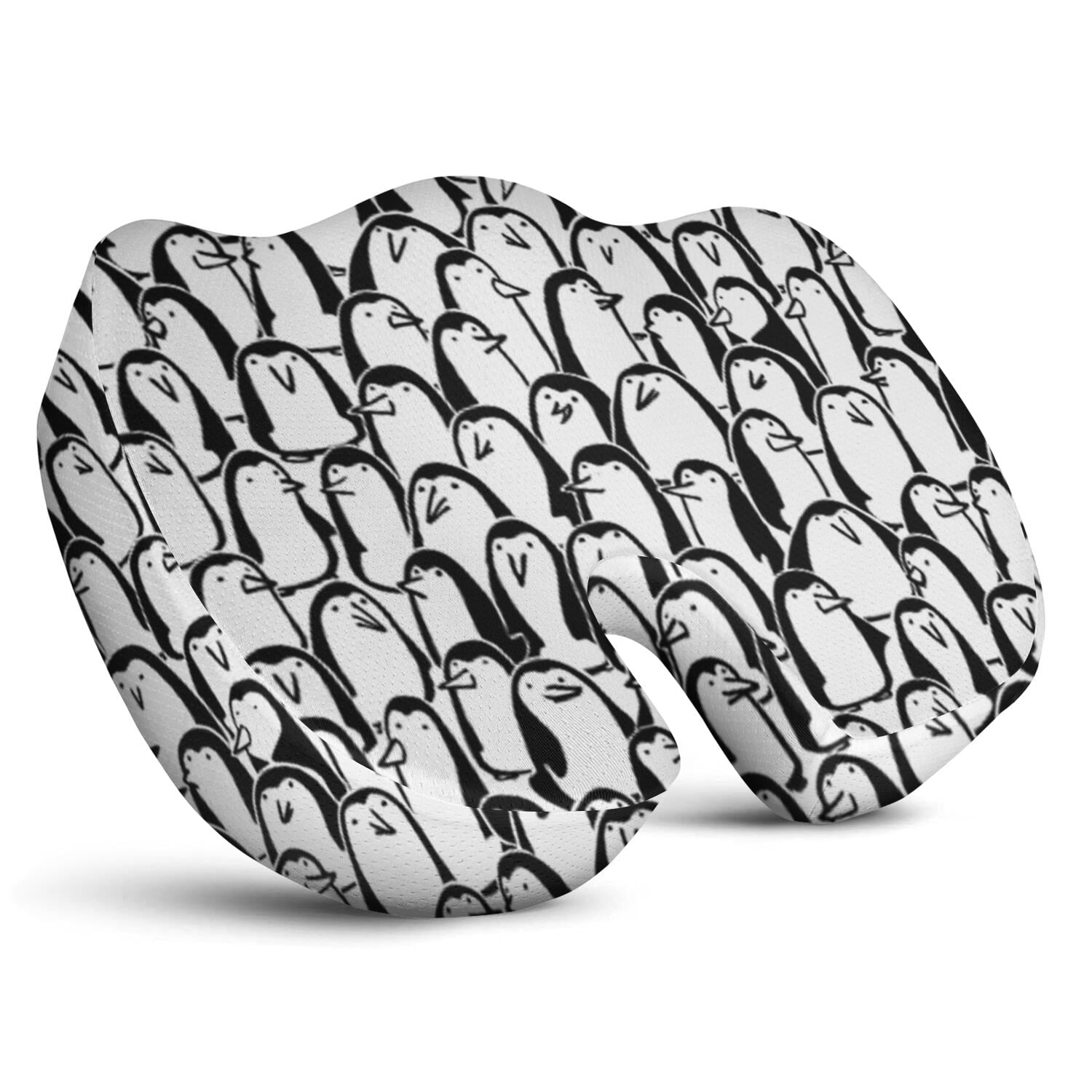 Premium Penguin Pattern Memory Foam Seat Cushion Ergonomic Chair Pad ...