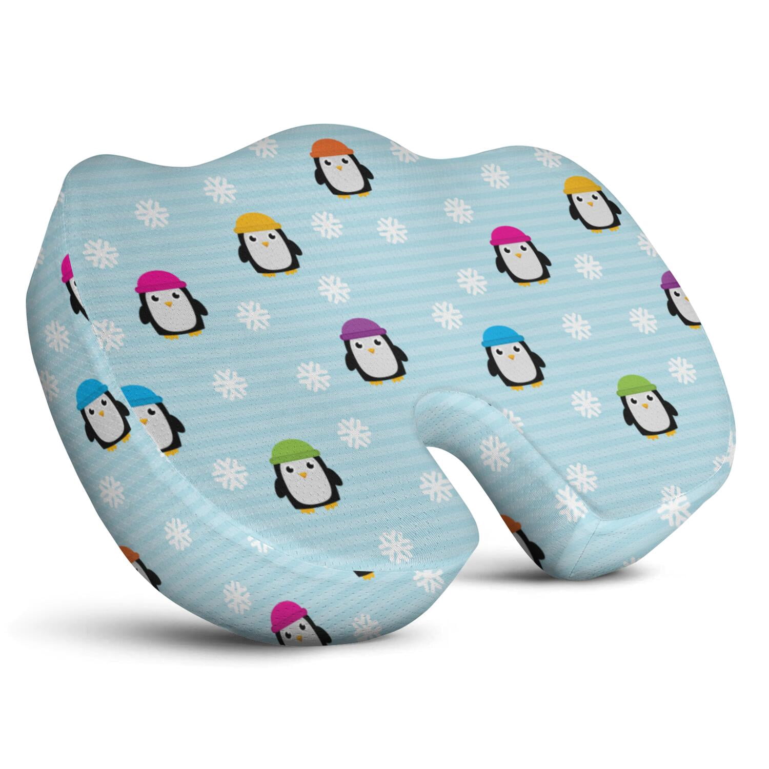 Premium Penguin Pattern Memory Foam Seat Cushion Ergonomic Chair Pad ...
