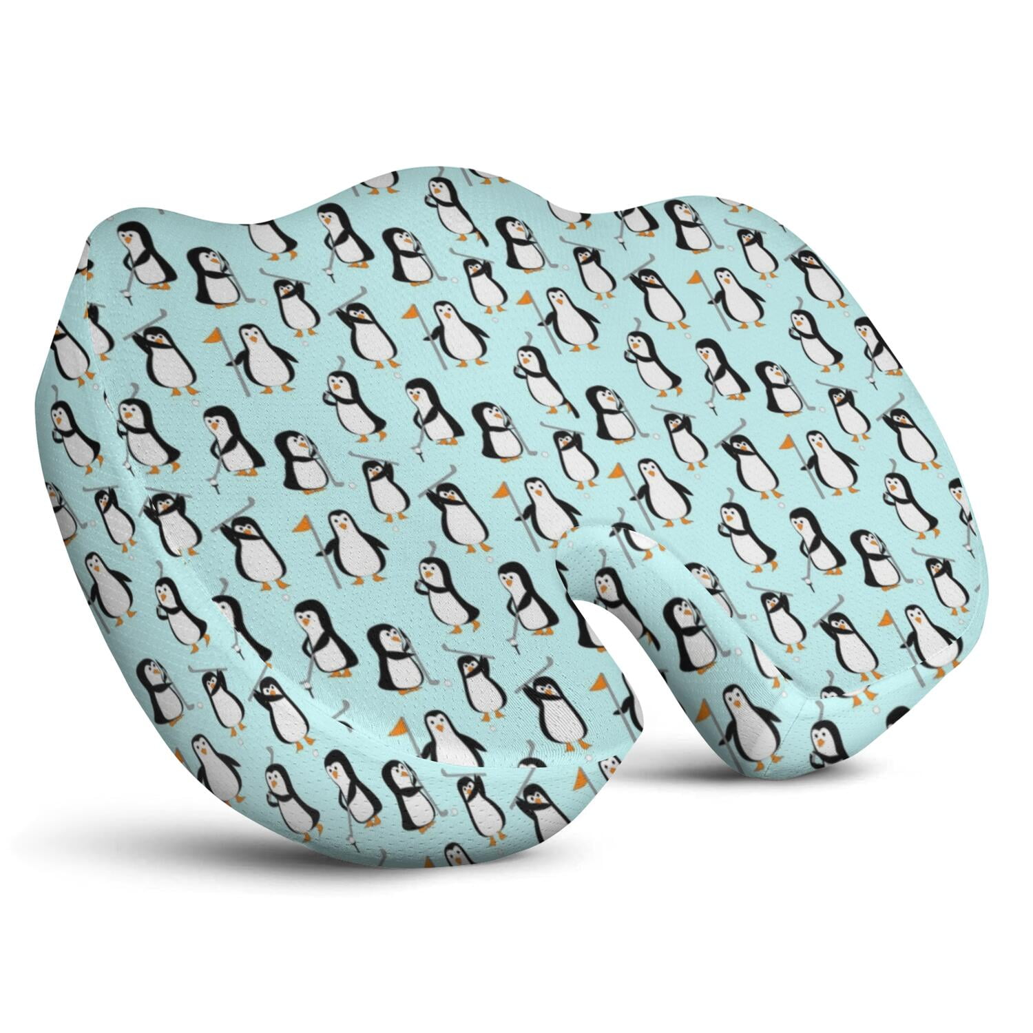 Premium Penguin Pattern Memory Foam Seat Cushion Ergonomic Chair Pad ...