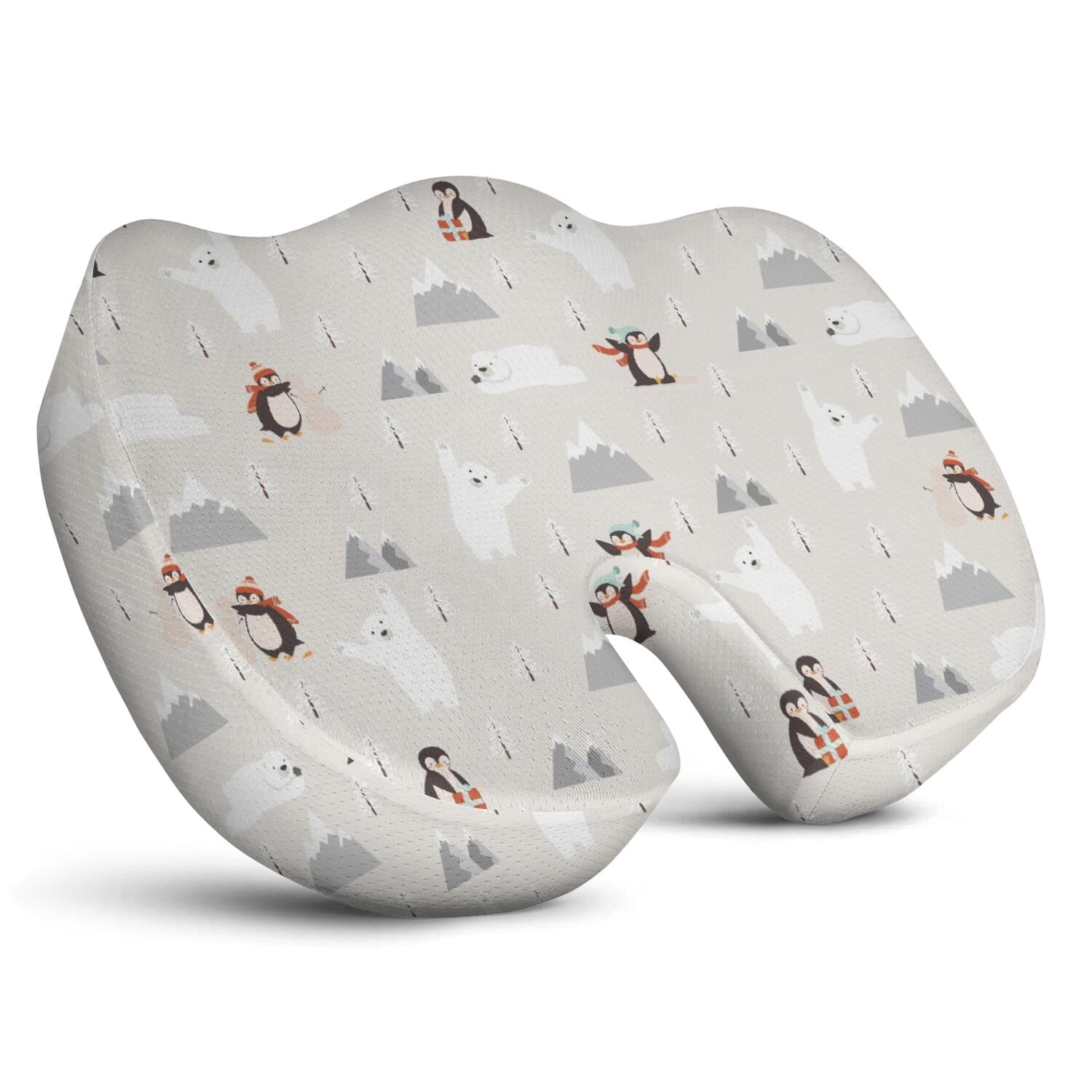 Premium Penguin Pattern Memory Foam Seat Cushion Ergonomic Chair Pad ...