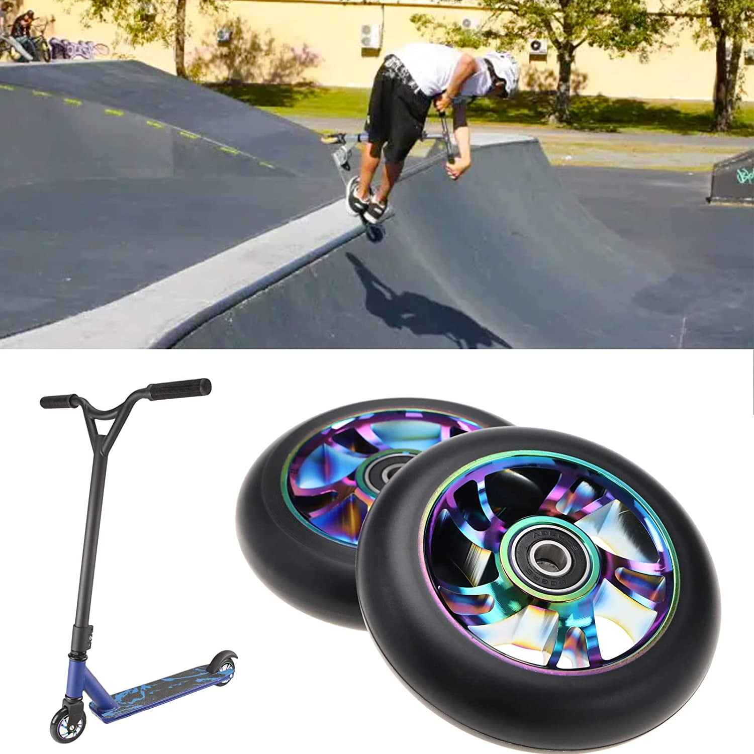 Premium Performance 100mm Scooter Wheels Set for Pro Stunt Scooters ...