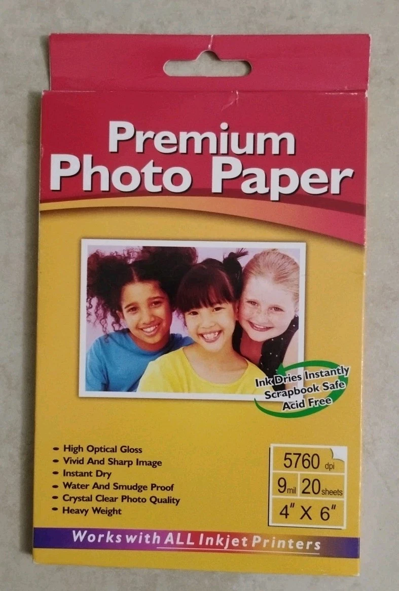Premium Photo Paper 20 Sheets High Optical Gloss Heavy Weight Instant 4 ...
