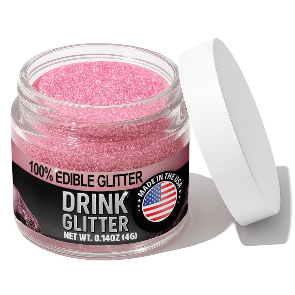 Premium Pink Edible Glitter for Drinks – 100% Edible Cocktail Shimmer ...