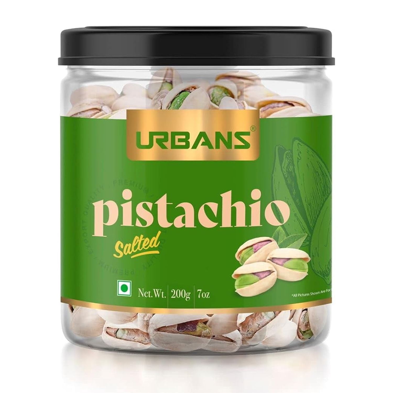 Premium Pistachios Salted Pista By Urbans 200gm, | Good Source Of Protein Fiber Dry Fruits Pista ...