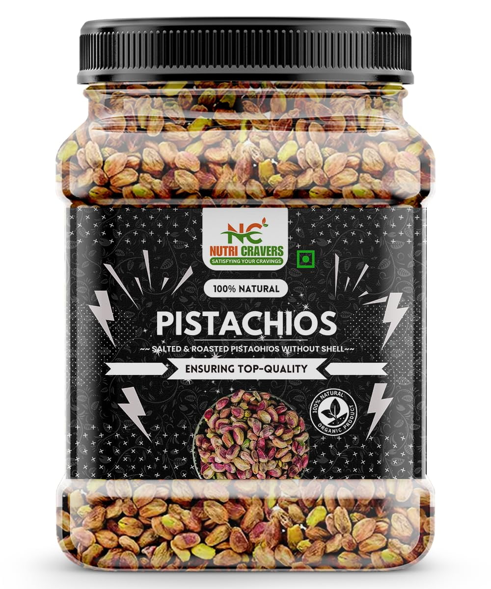 Premium Pistachios Without Shell By Nutri Cravers 500gm, | High In Protein Fiber Healthy Crunchy ...