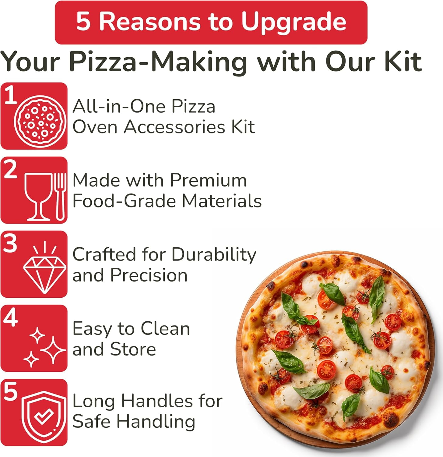 Premium Pizza Oven Accessories Kit - 6-Piece Set for Home Pizza Making ...