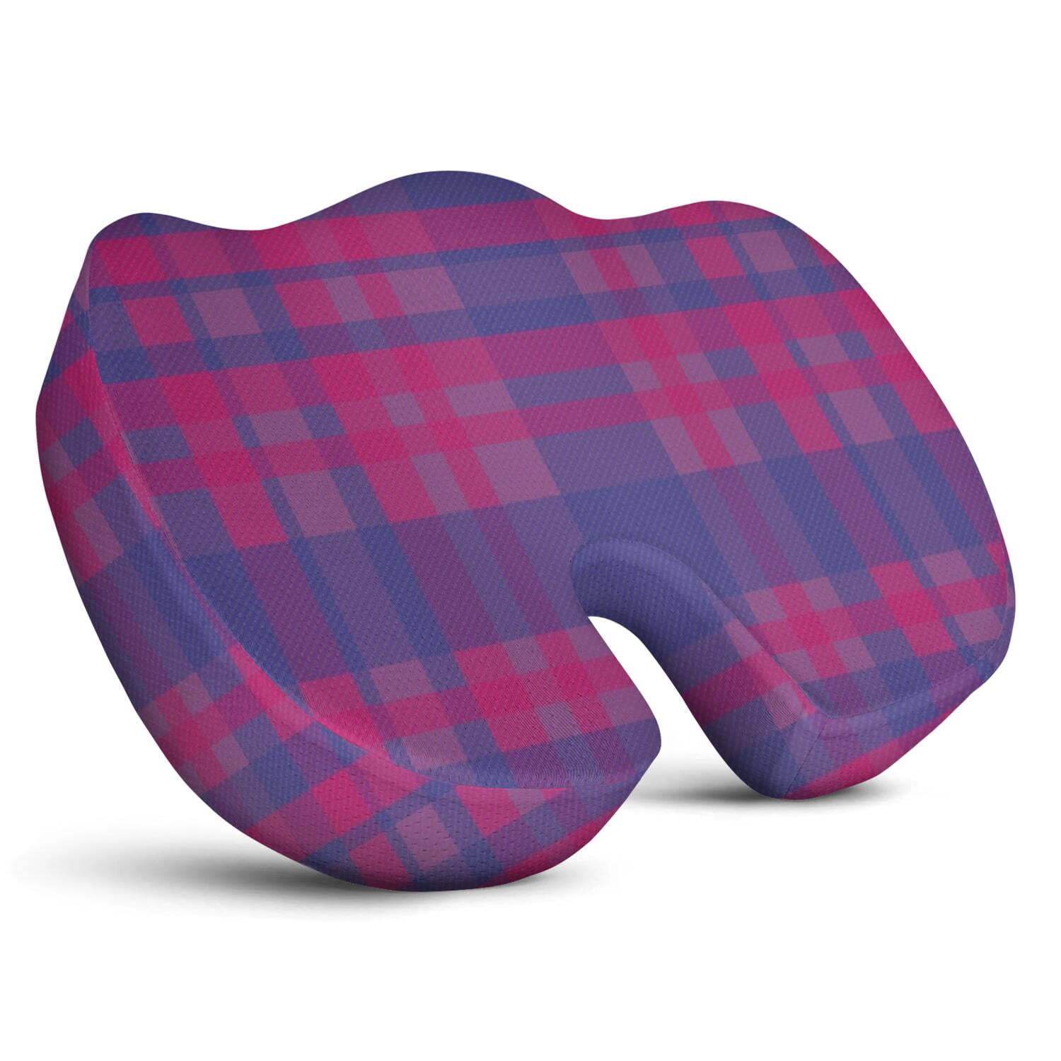 Premium Plaid Pattern Memory Foam Seat Cushion Ergonomic Chair Pad for ...