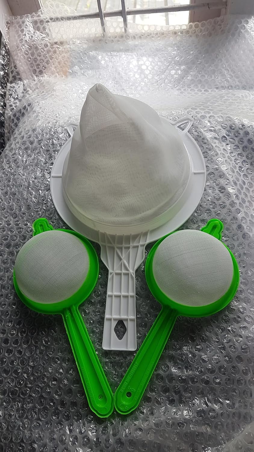 Premium Plastic Double mesh StrainerFilter Set of 2 for Milk DiaryJuice ...