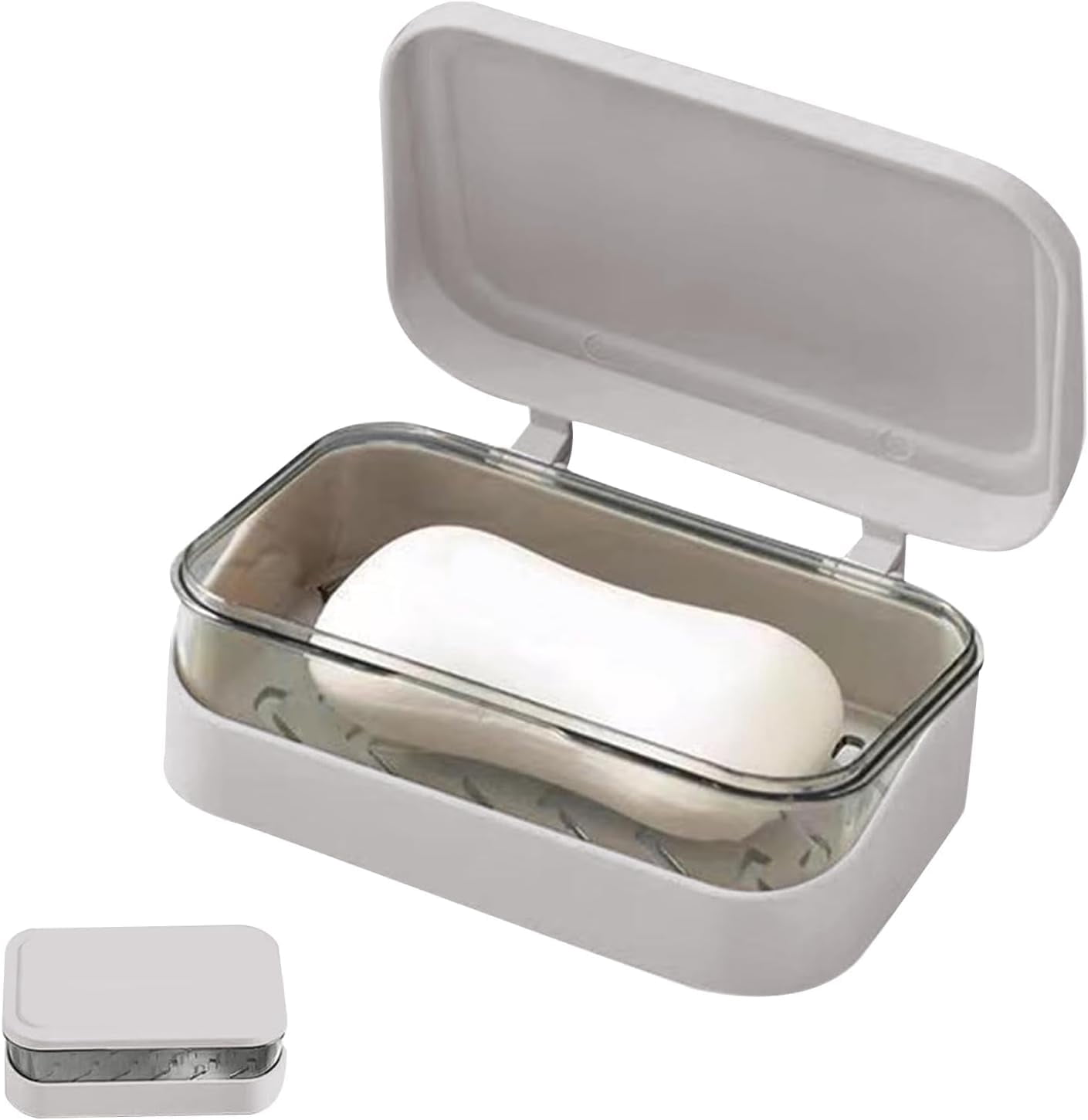FacoFaco Plastic Soap Box with Lid & Tray, Travel Soap Holder for ...