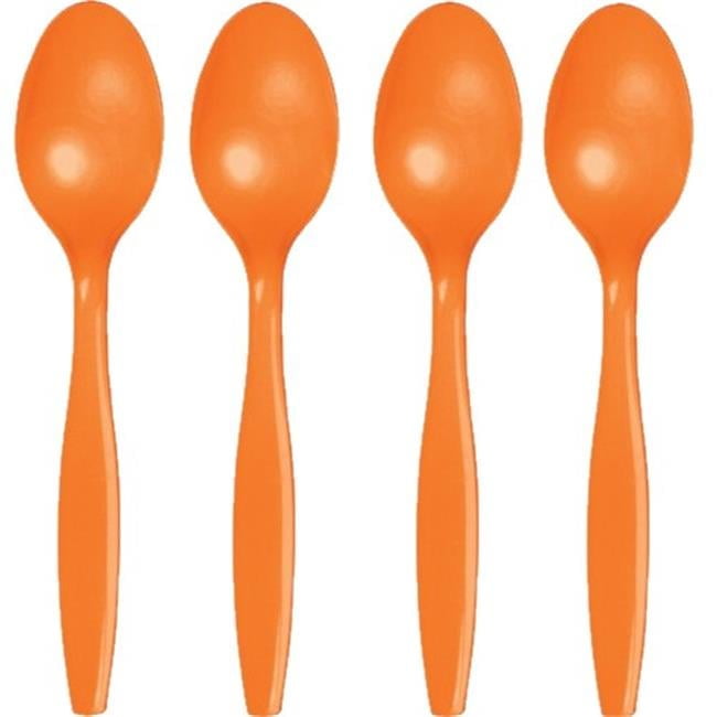 Premium Plastic Spoons - Orange - Walmart.com