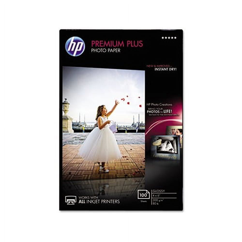 Premium Plus Glossy White Photo Paper for Quality Inkjet Pictures, 4 x ...