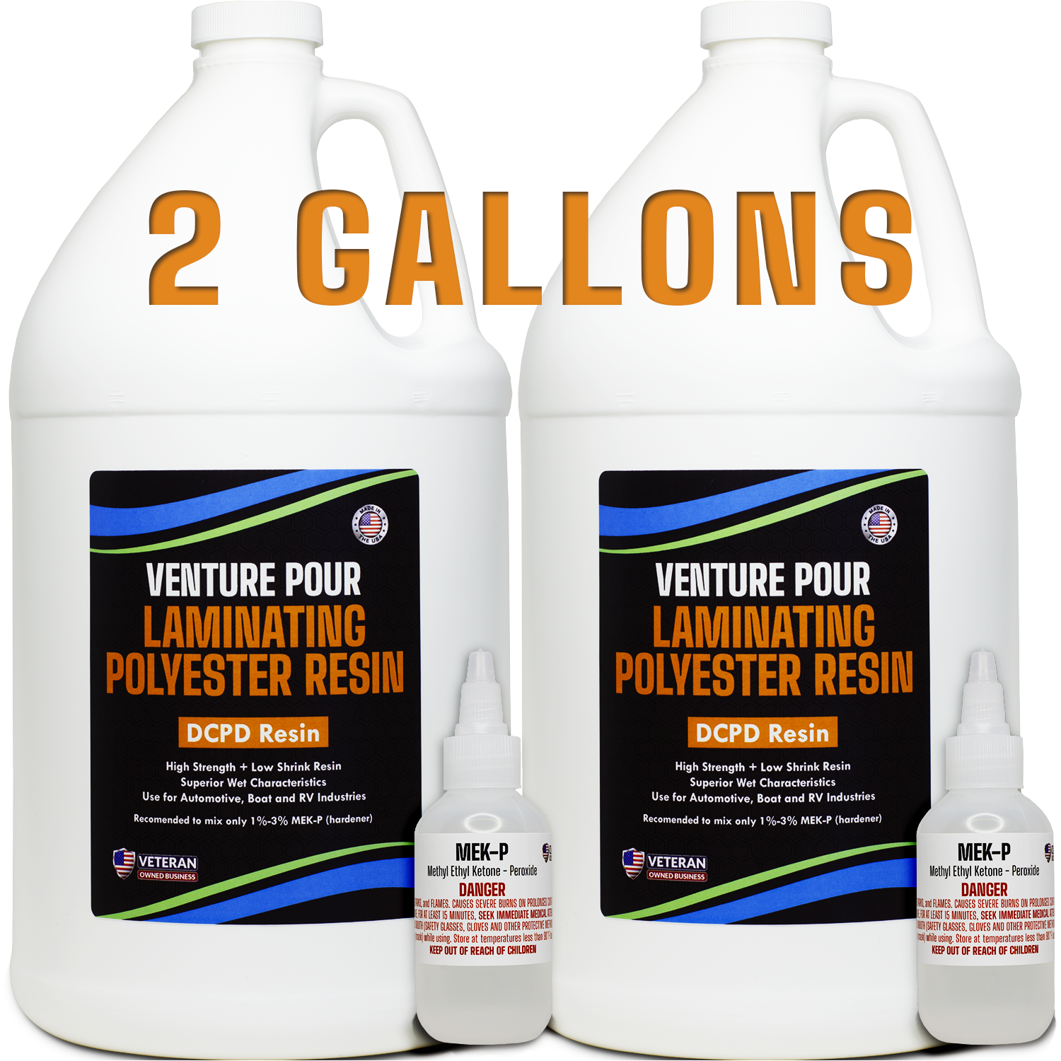 Premium Polyester Resin 1 Gallon + MEKP Hardener, Low Viscosity Coating ...