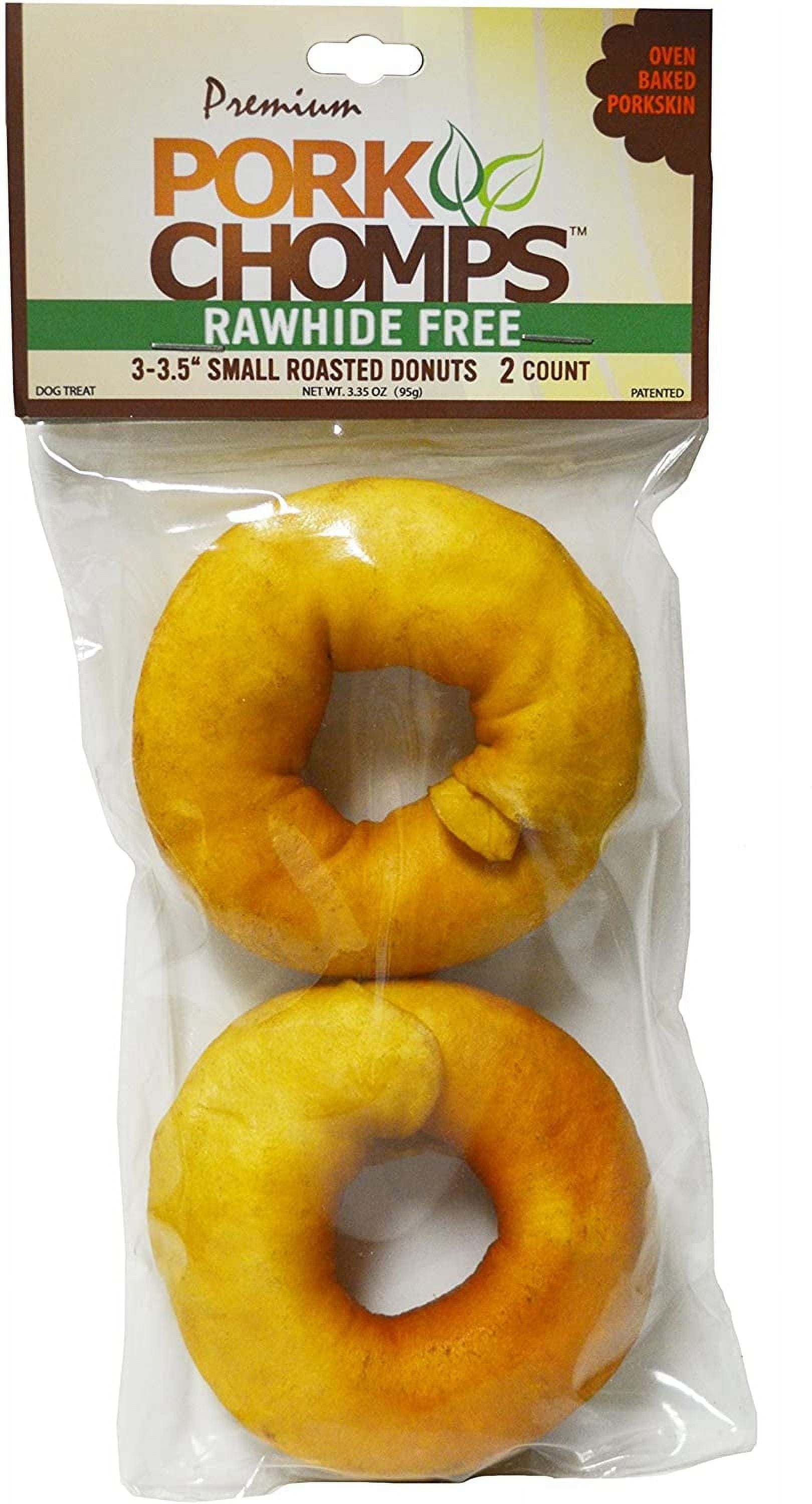 Premium Pork Chomps Roasted Donuts 3 Inch Dog Treat - Rawhide-Free ...