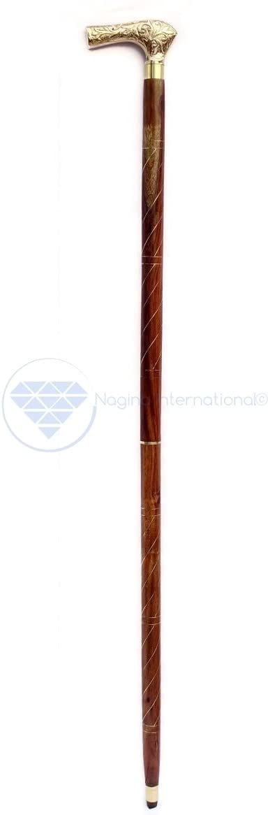 Premium Portable Lightweight Wood Crafted Walking Stick Cane with ...