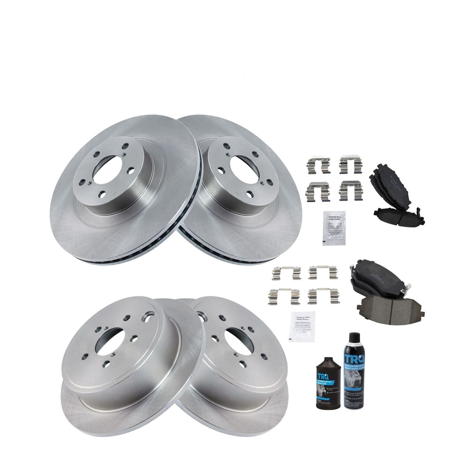 Premium Posi Ceramic Brake Pad & Rotor Kit Front & Rear - Enhanced ...