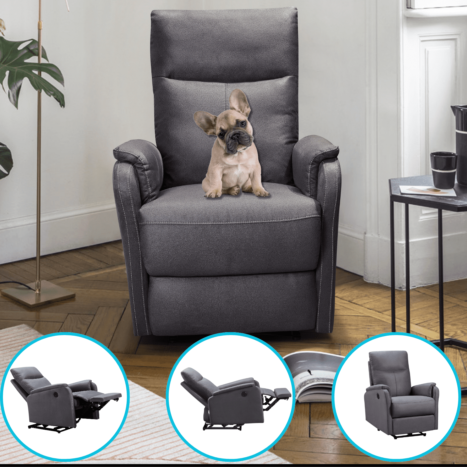 Premium Power Recliner Single Sofa that Recharges Your Devices in ...