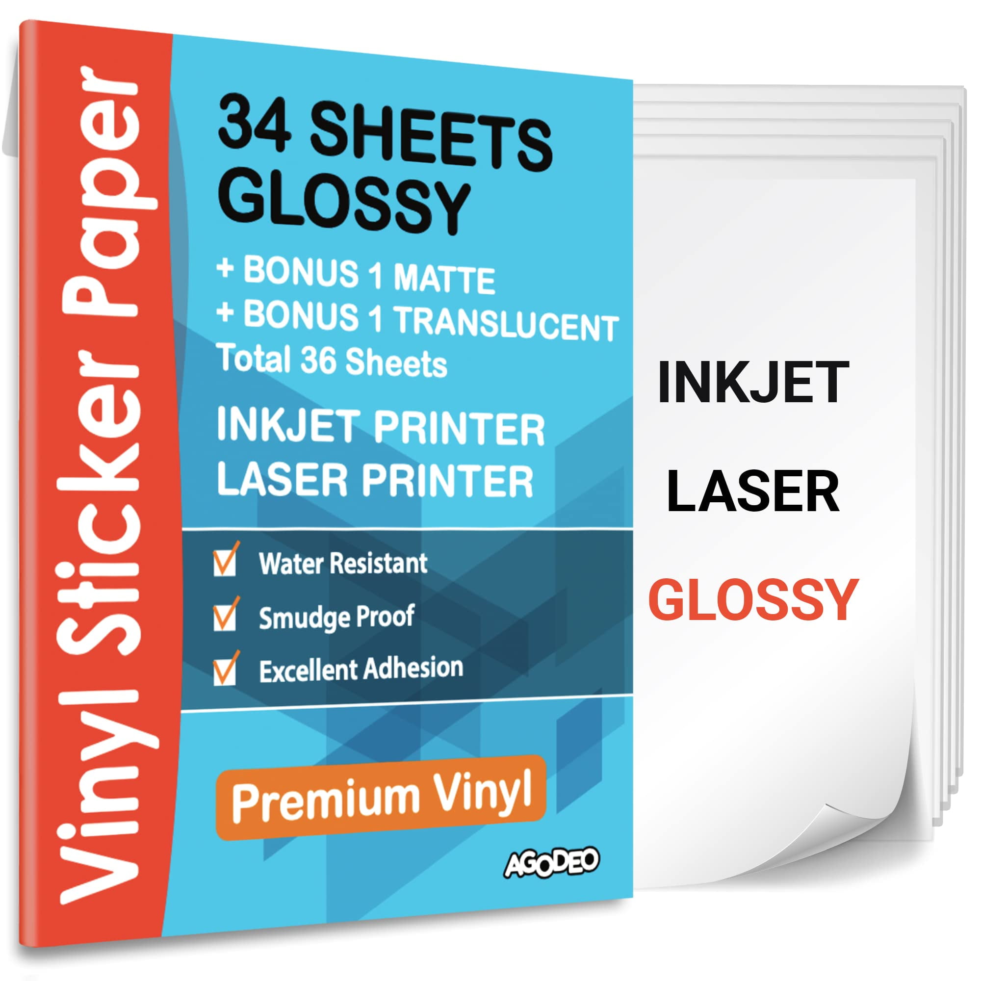 Premium Printable Vinyl Sticker Paper For Inkjet & Laser Printer - 34
