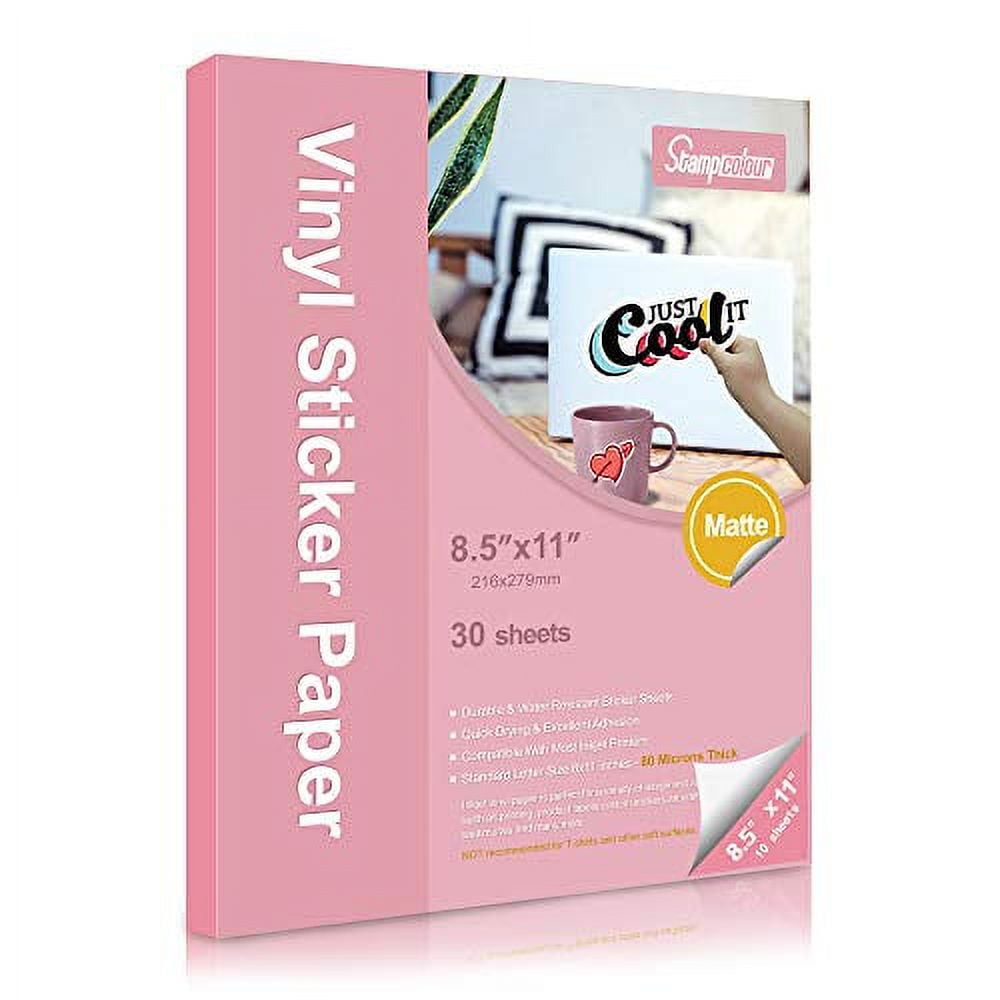 Premium Printable Vinyl Sticker Paper,Matte White 30 Self-Adhesive ...