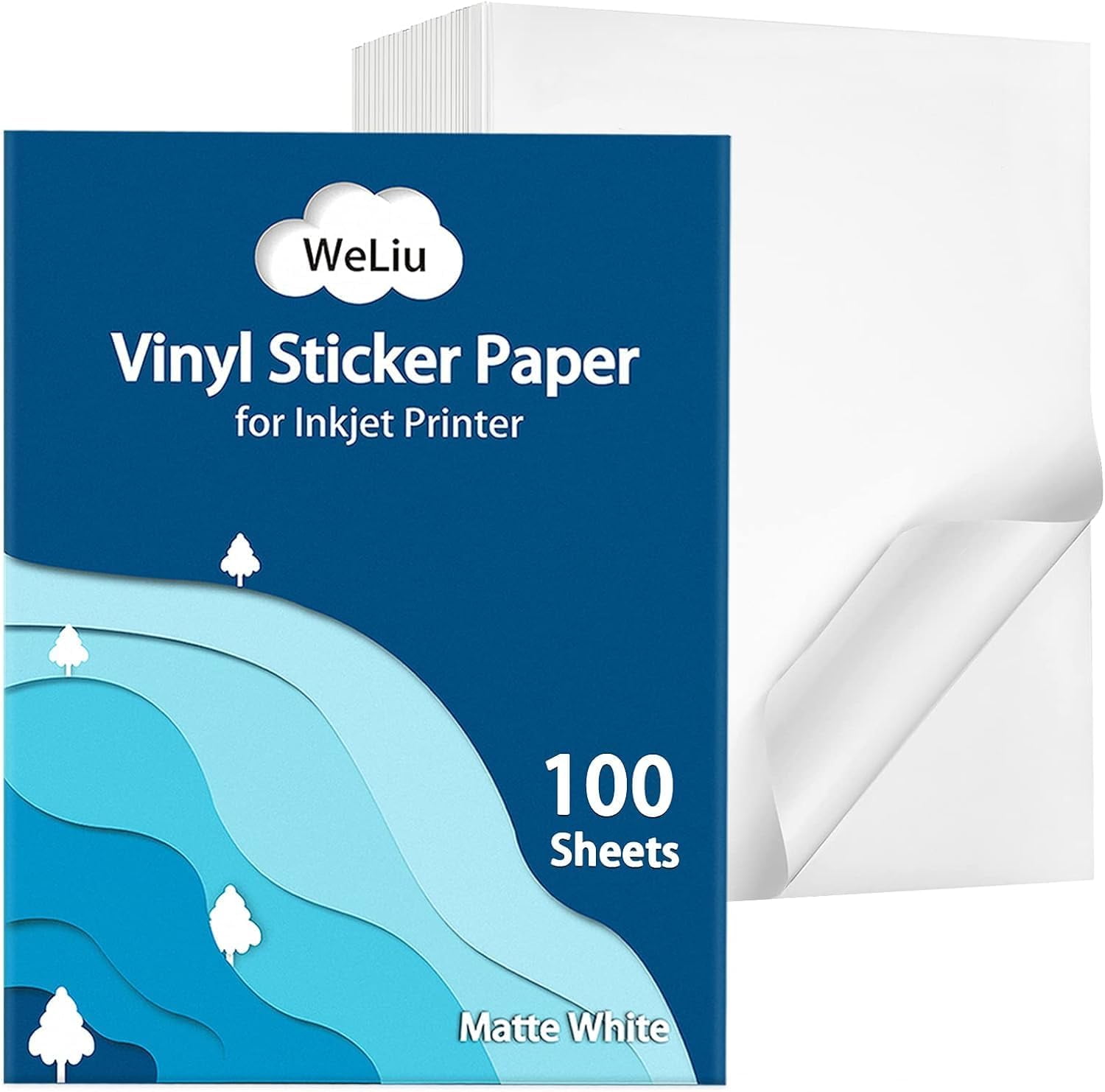 Premium Printable Vinyl Sticker Paper for Inkjet Printer,100 Sheets ...