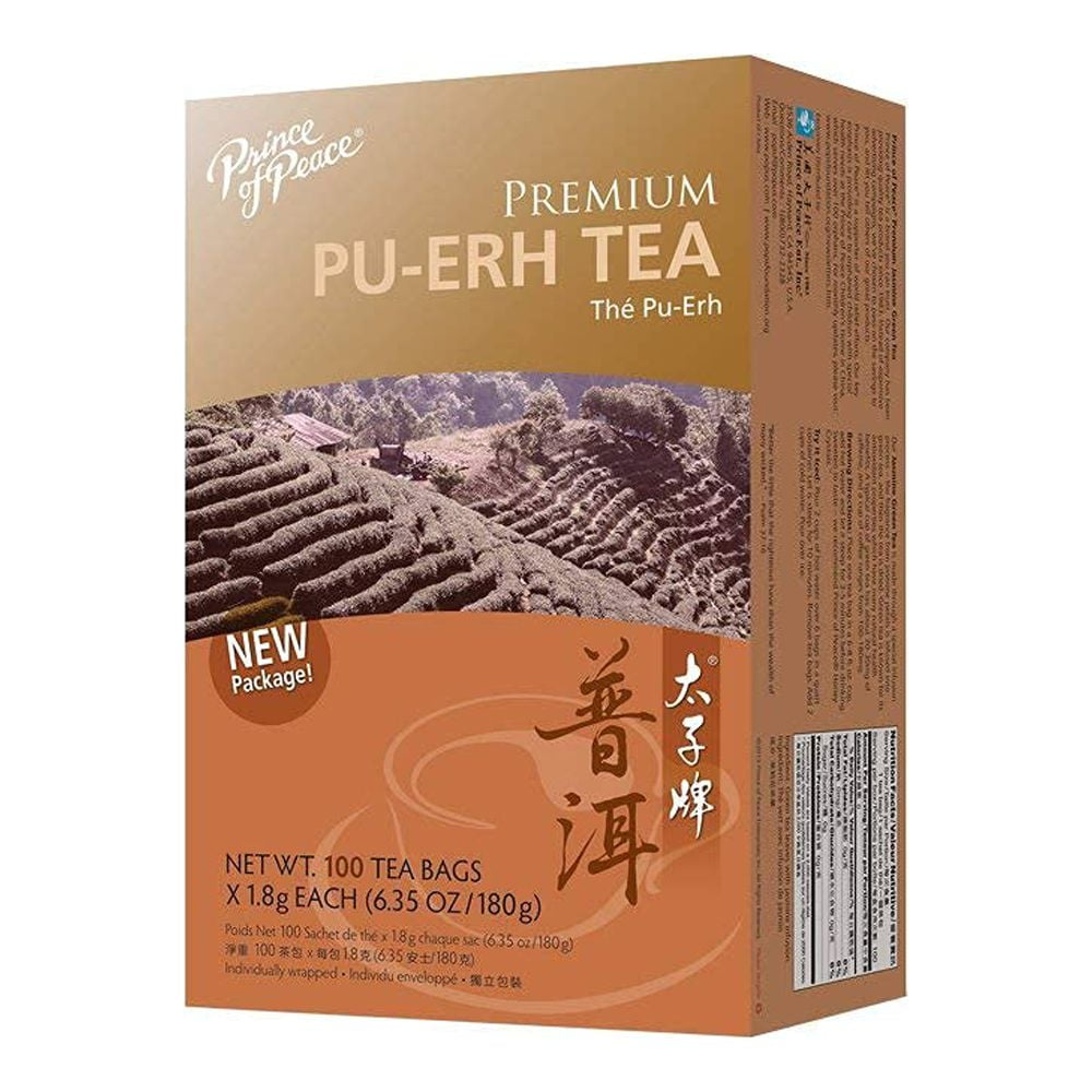 Premium Pu-Erh Tea, 2 Pack - 100 Tea Bags Each – Fully-Fermented Tea ...