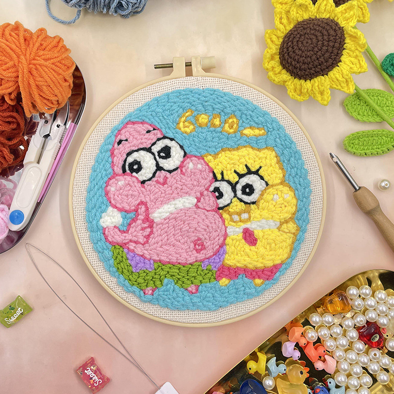 Premium Punch Needle Embroidery Kit - Farm Animal Theme DIY Gift for ...