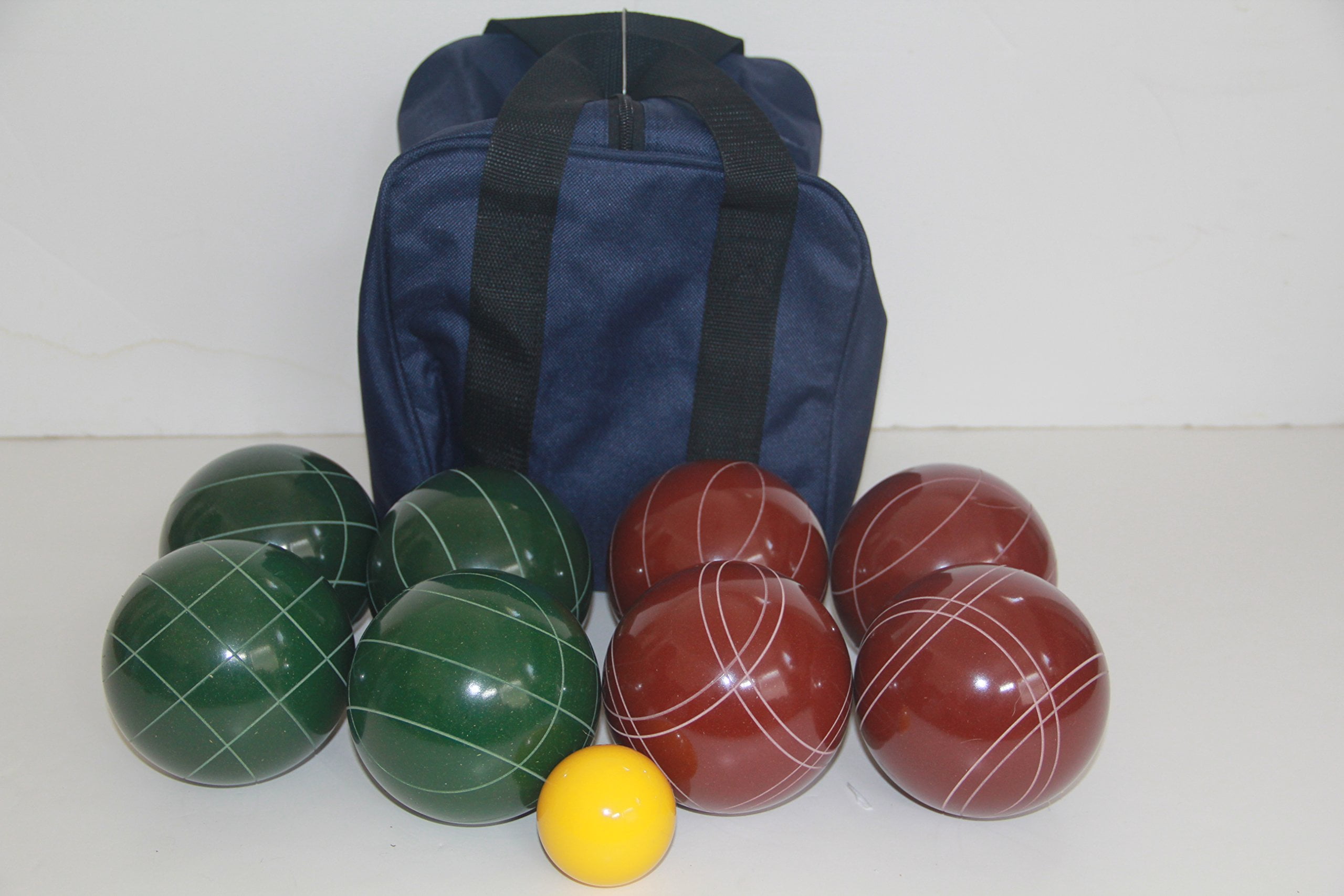 Italian/American Made, 107mm EPCO Bocce Set - Dark red and Green Balls ...