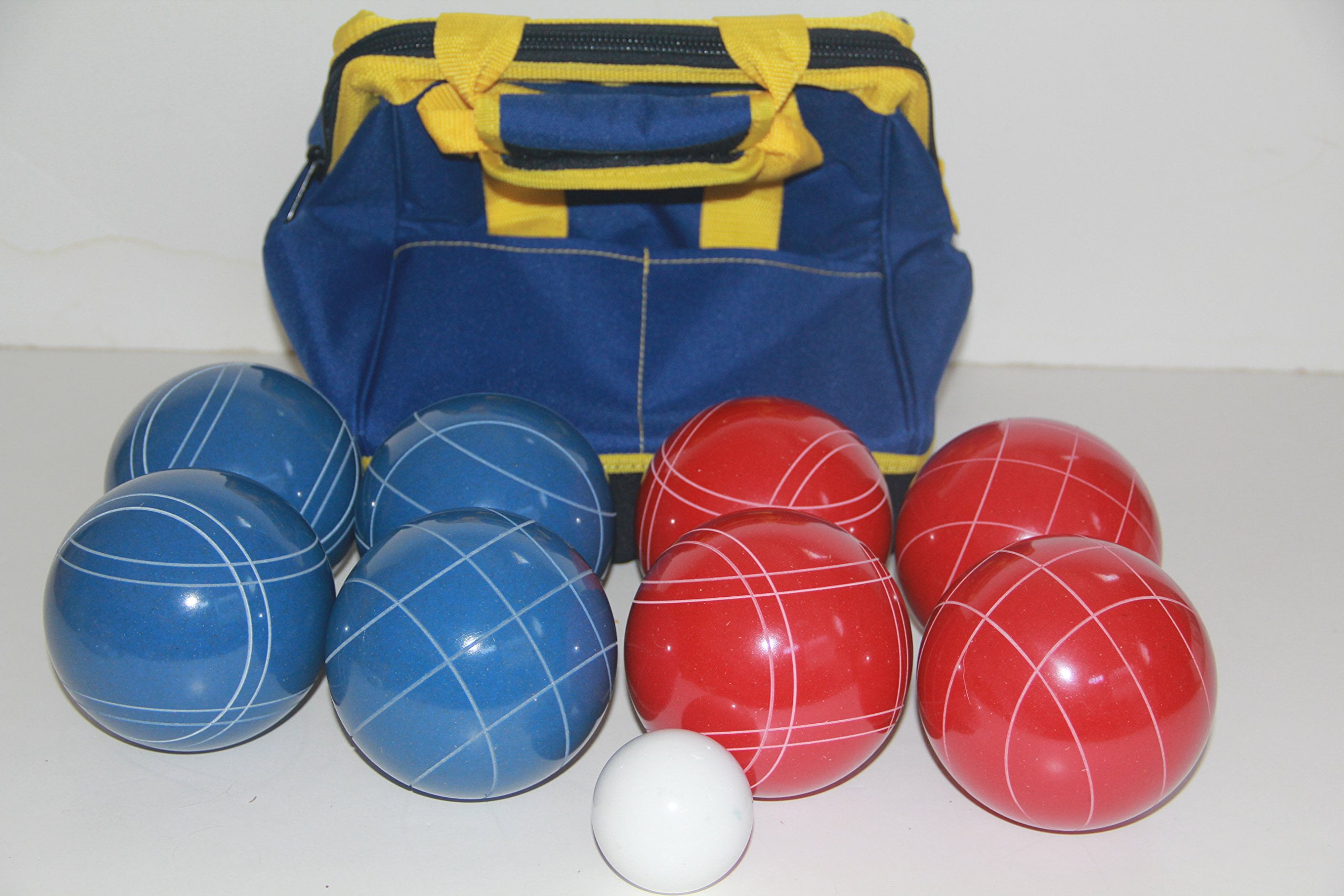 Italian/American Made, 110mm EPCO Bocce Set - Rustic Blue/Red Balls and ...