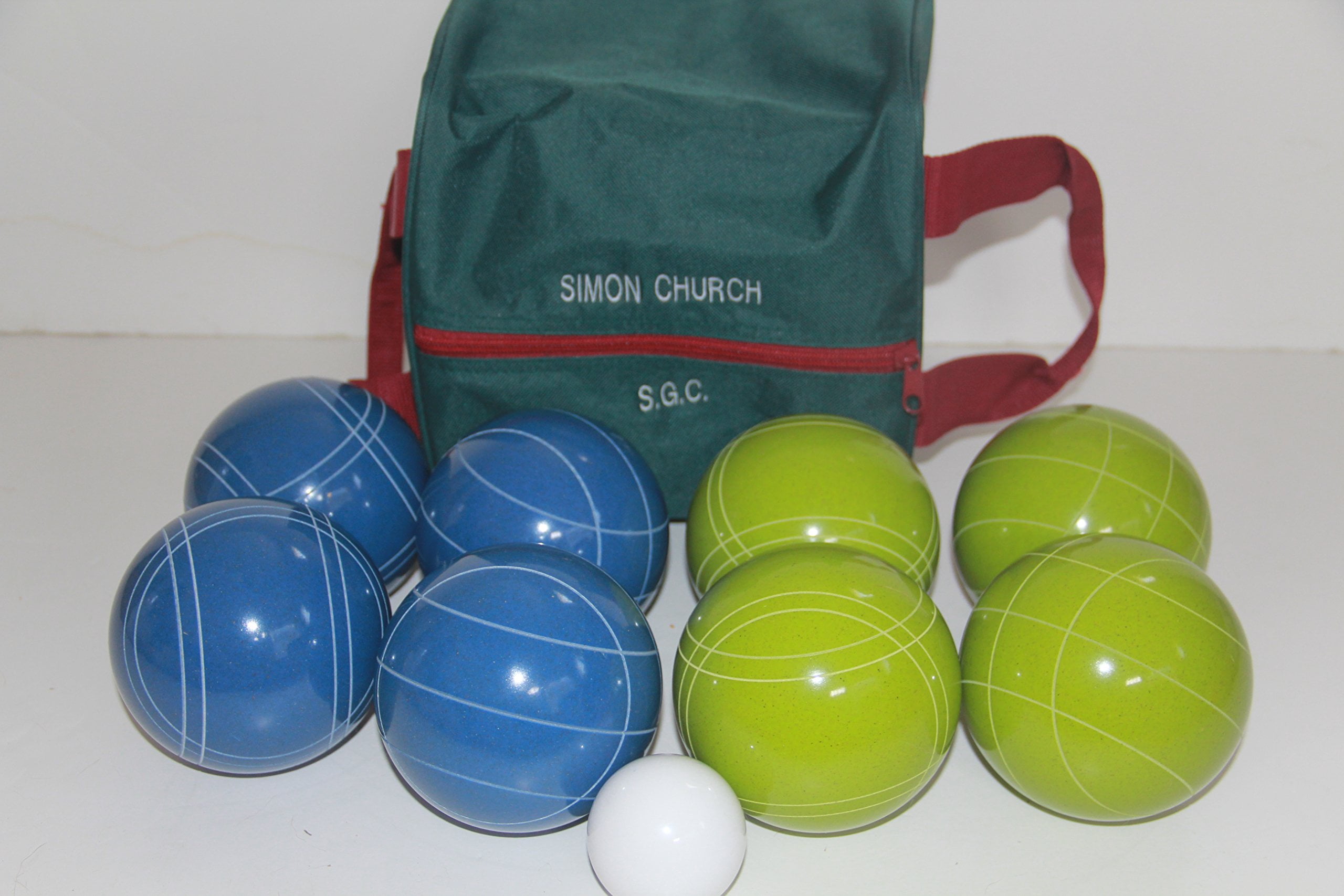 Italian/American Made, 110mm EPCO Bocce Set - Rustic Green/Blue Balls ...