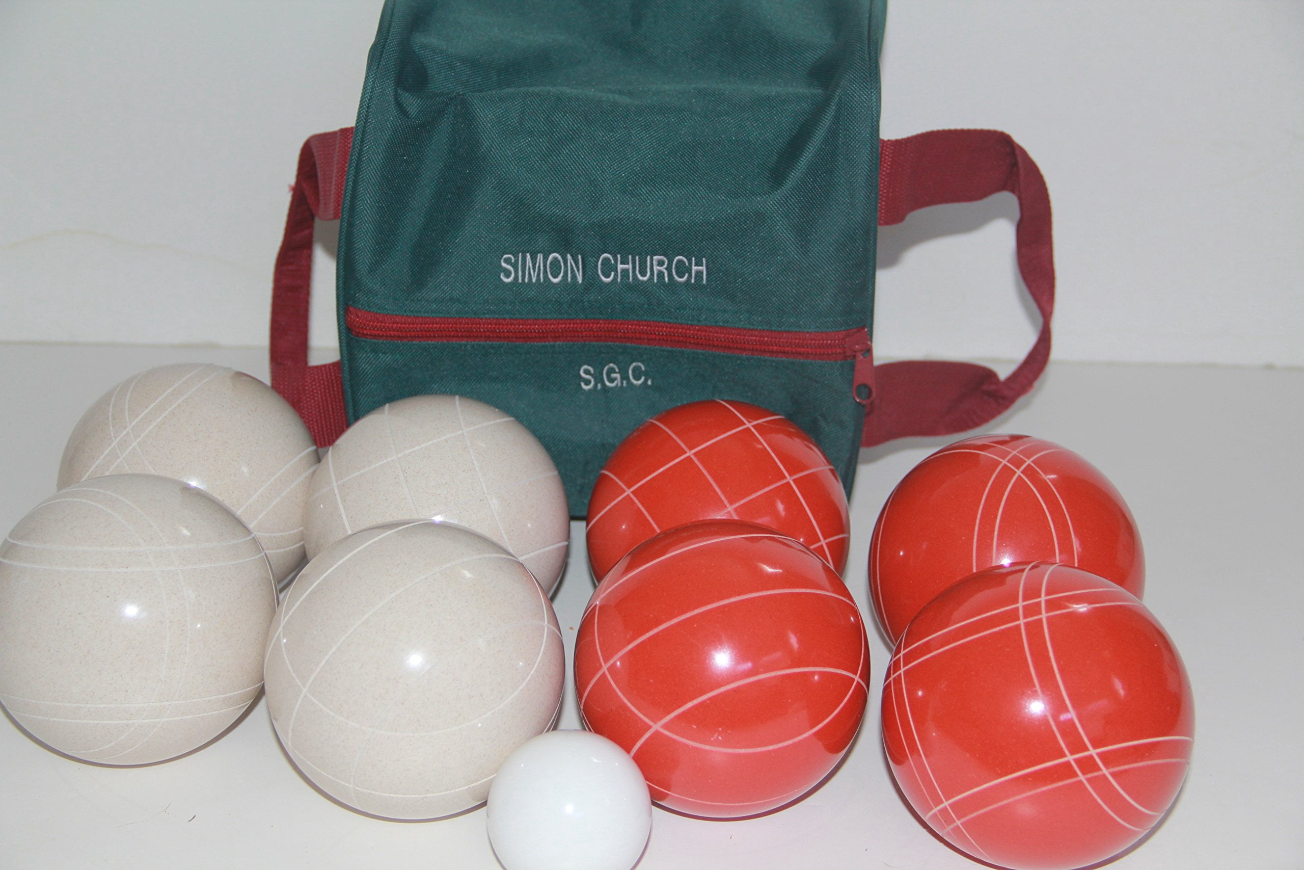 Italian/American Made, 110mm EPCO Bocce Set - Rustic White/Orange Balls ...