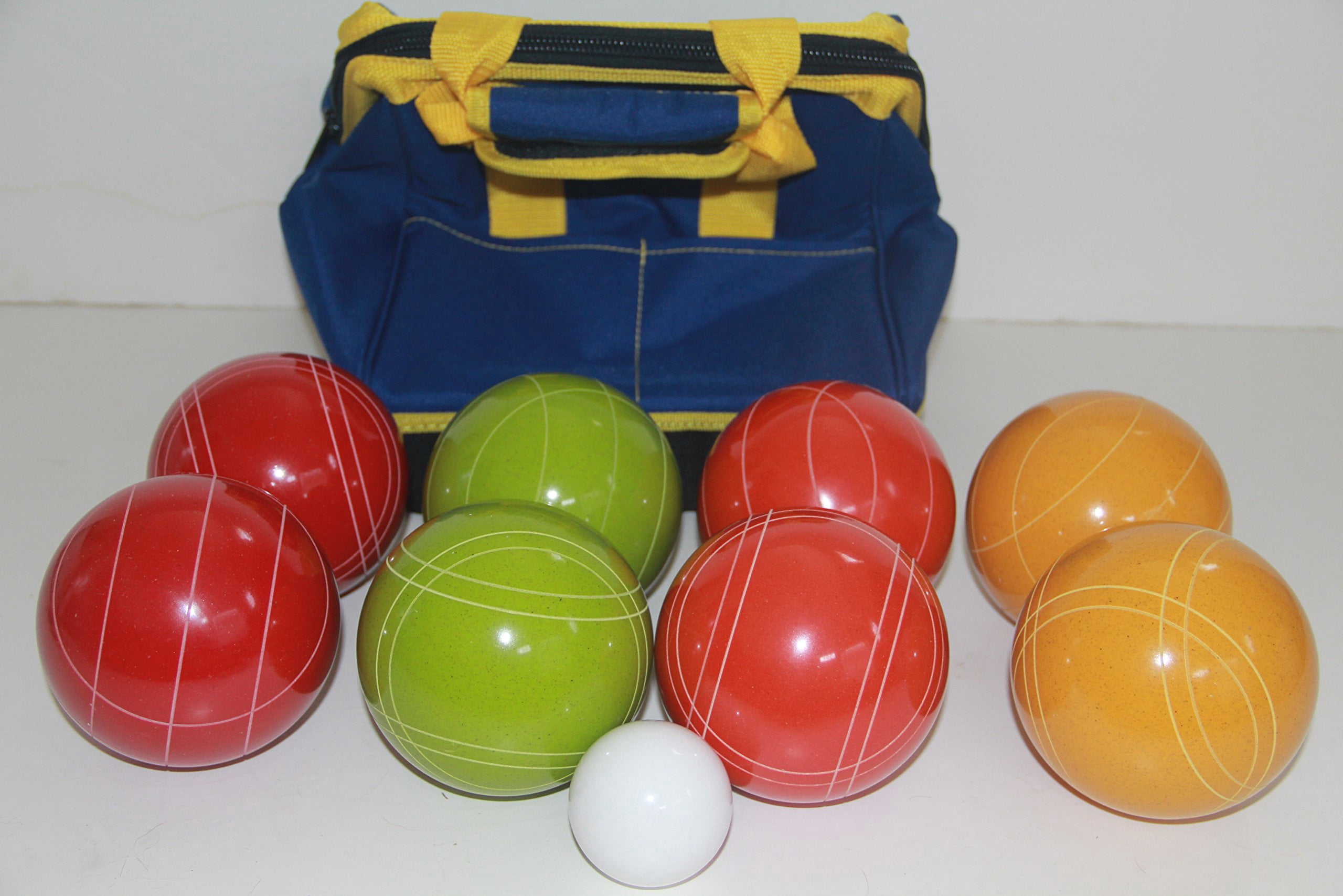 Italian/American Made, 110mm EPCO Bocce Set - Rustic Yellow/Orange/Red ...