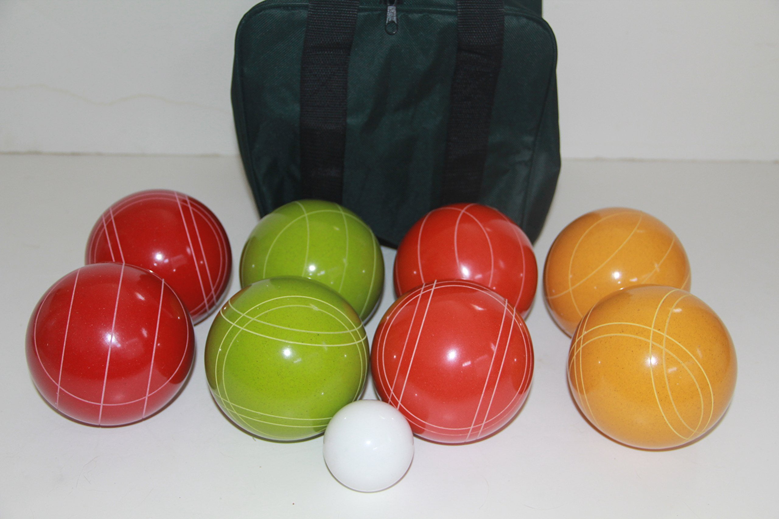Italian/American Made, 110mm EPCO Bocce Set - Rustic Yellow/Orange/Red ...