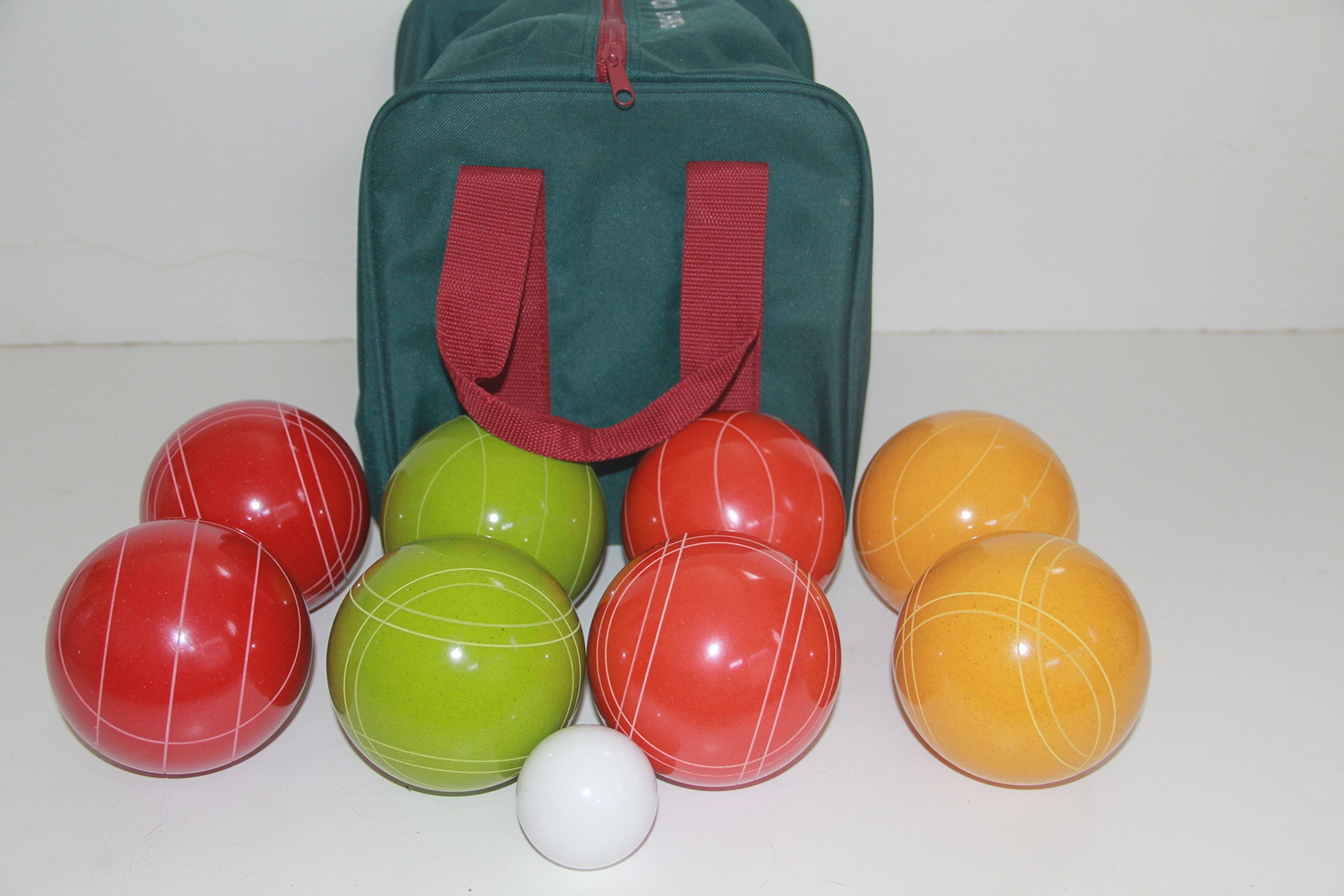 Italian/American Made, 110mm EPCO Bocce Set - Rustic Yellow/Orange/Red ...