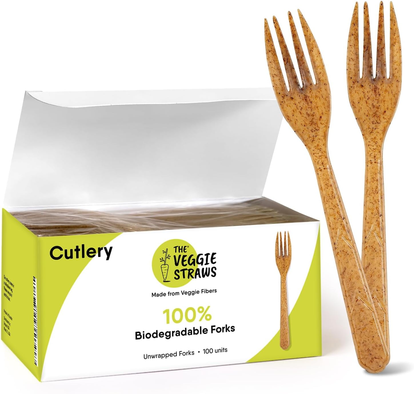 Premium Quality100% Biodegradable Forks Made of Vegetable Fibers, 100 ...