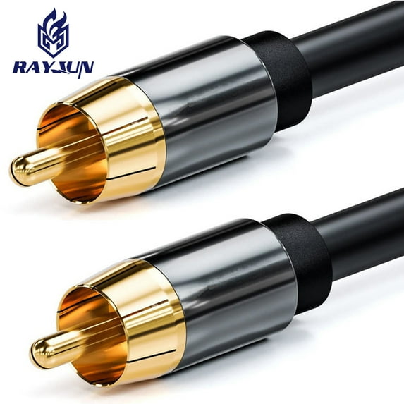 Premium RCA Audio Cable Male to Male, Gold-Plated Connectors, Oxygen ...