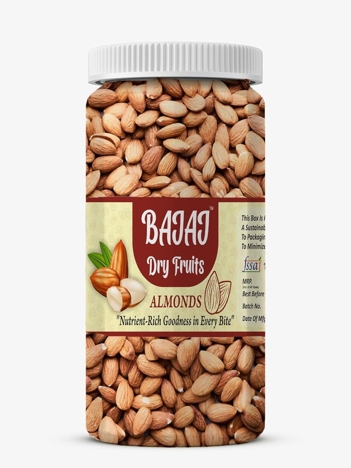 Premium Raw California Almonds By Bajaj Dry Fruits 500gm, | Nutritious ...