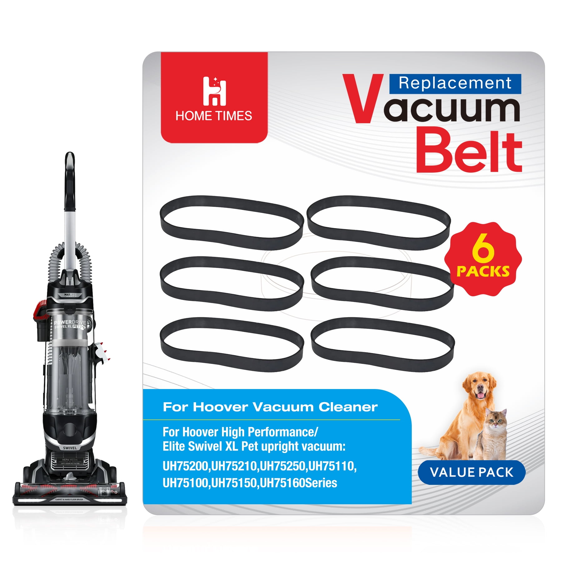Premium Replacement Belts for Hoover High Performance & Elite Swivel XL ...