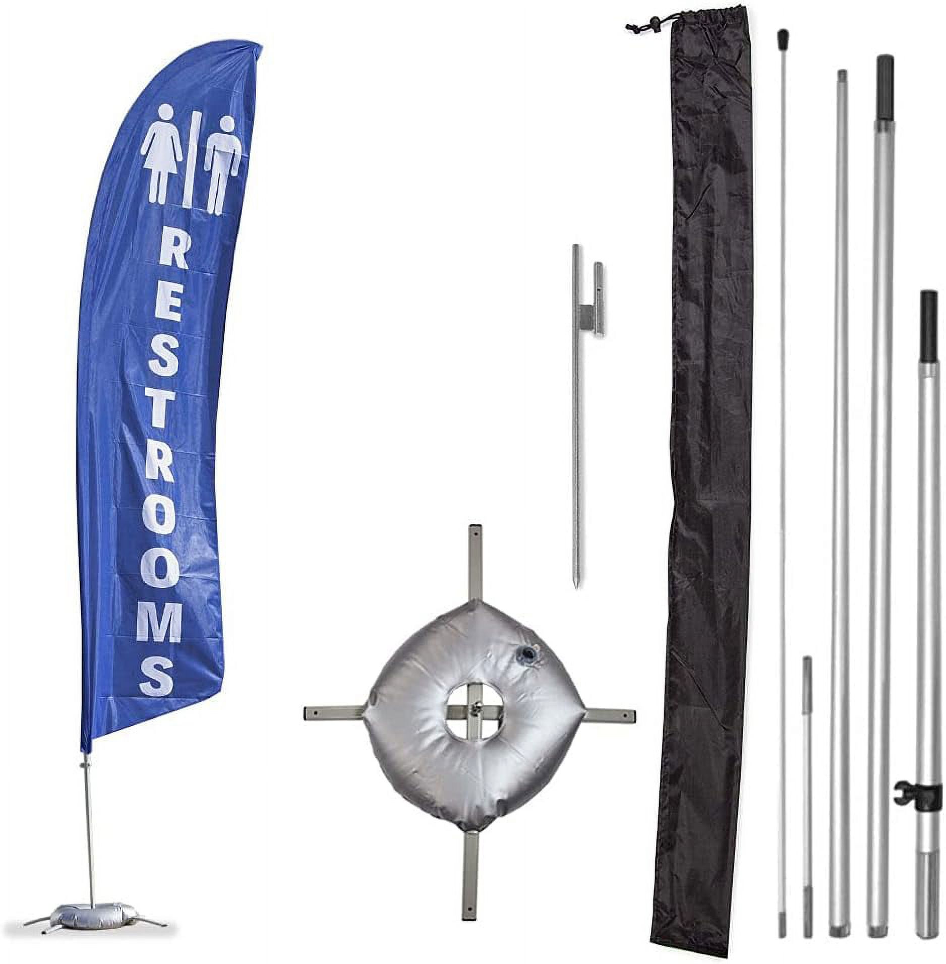 Premium Restrooms Feather Flag Kit - Includes 13Ft Sectional Aviation ...