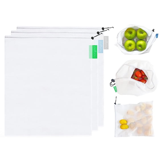 *Premium Reusable Mesh Bags | Market Bag for Fresh Produce, Groceries ...