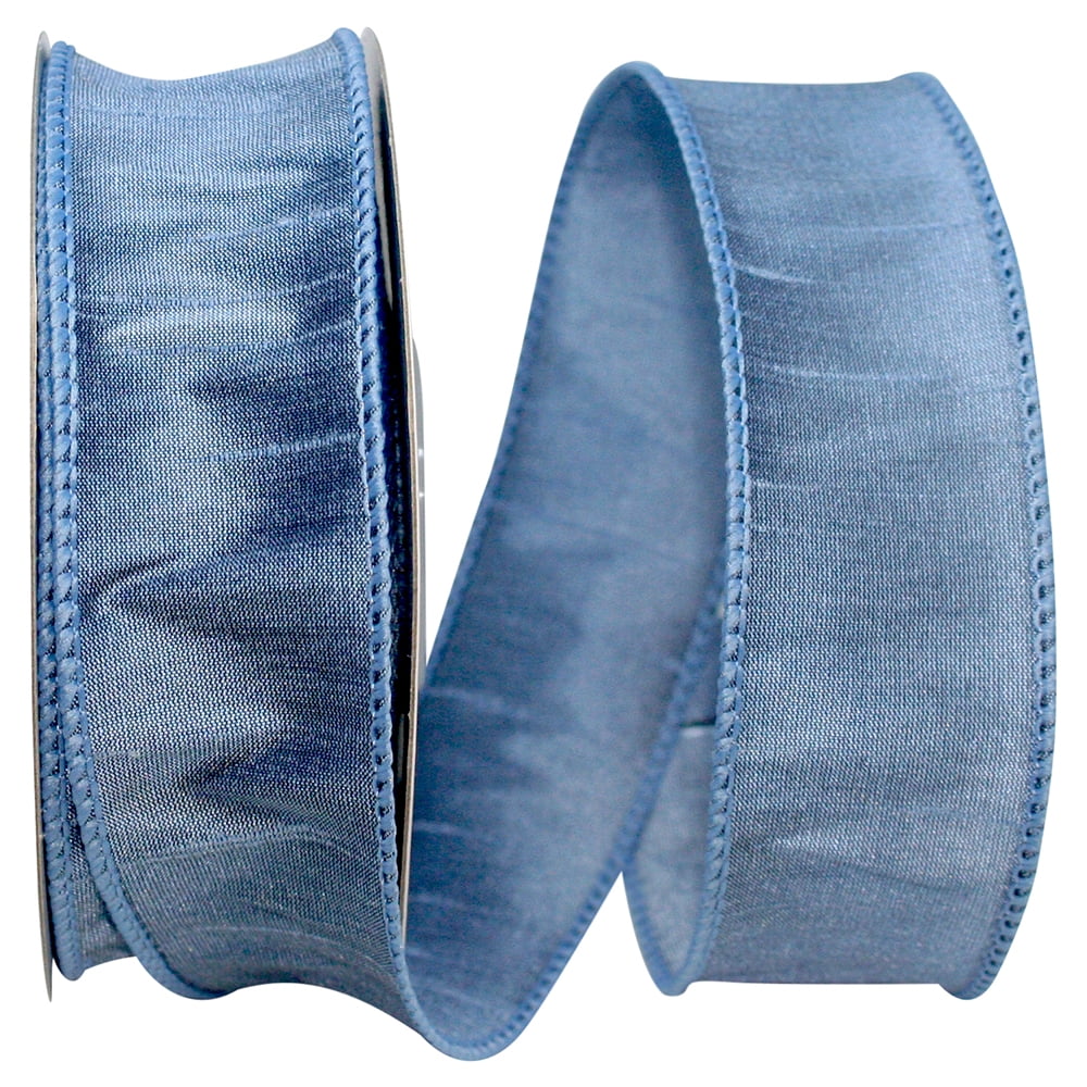 Premium Ribbon Wire Edged Dupioni Supreme French Blue Ribbon 1 1/2 ...