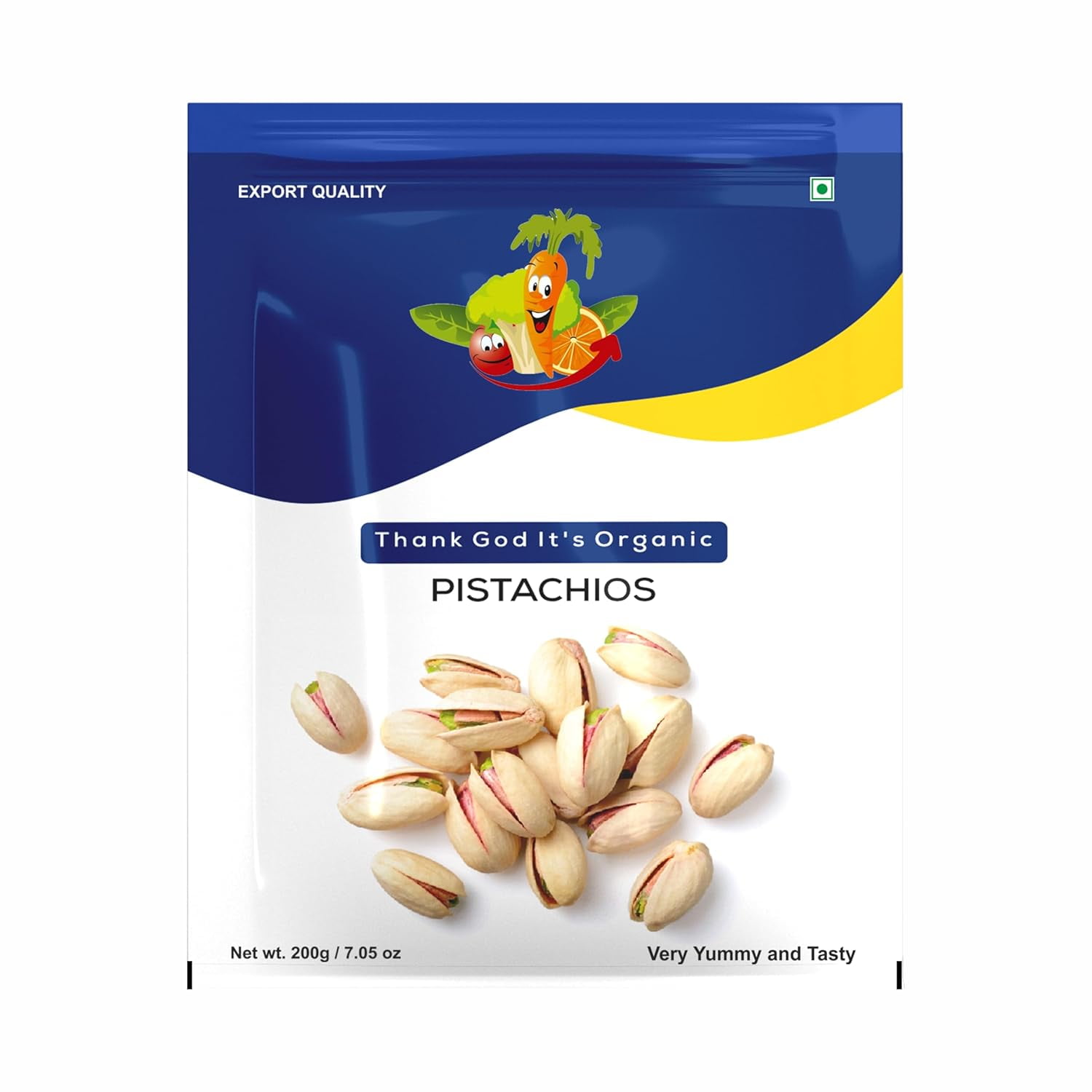 Premium Roasted Lightly Salted Pistachios By Thank God It's Organic 200gm, | Crunchy & Delicious ...