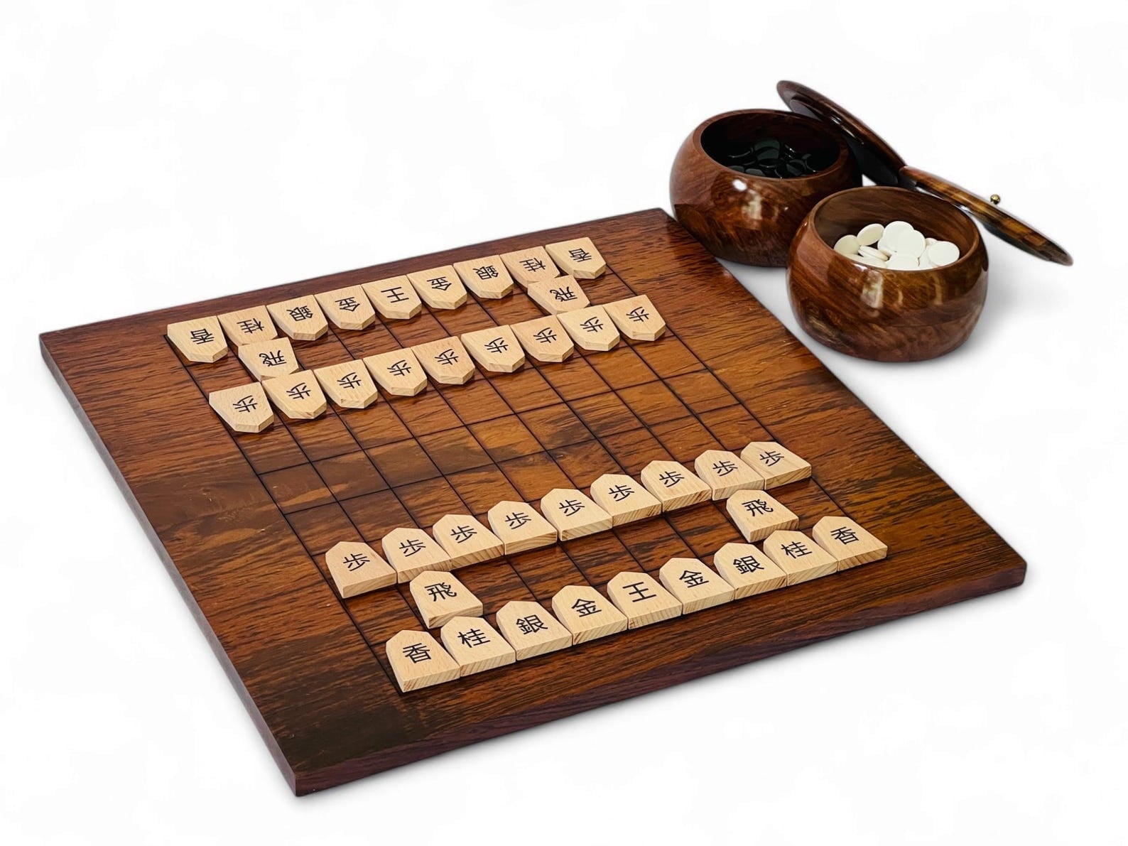 Premium Rosewood Shogi and Go Board Game Set with 361 Stones & 2 ...