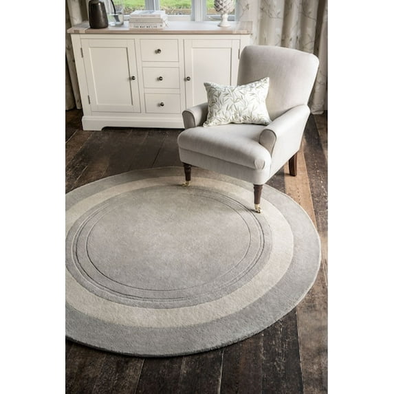 Premium, Round Handmade Rug with Solid Designs made with High Quality ...