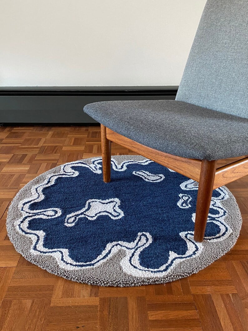 Premium, Round Handmade Rug with Unique Pattern made with High Quality ...