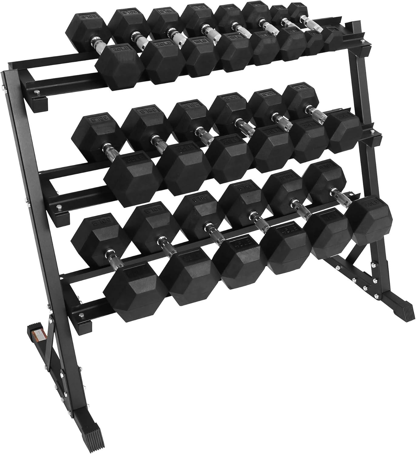 Premium Rubber Coated Hex Dumbbell Weight Set, Multiple Packages ...