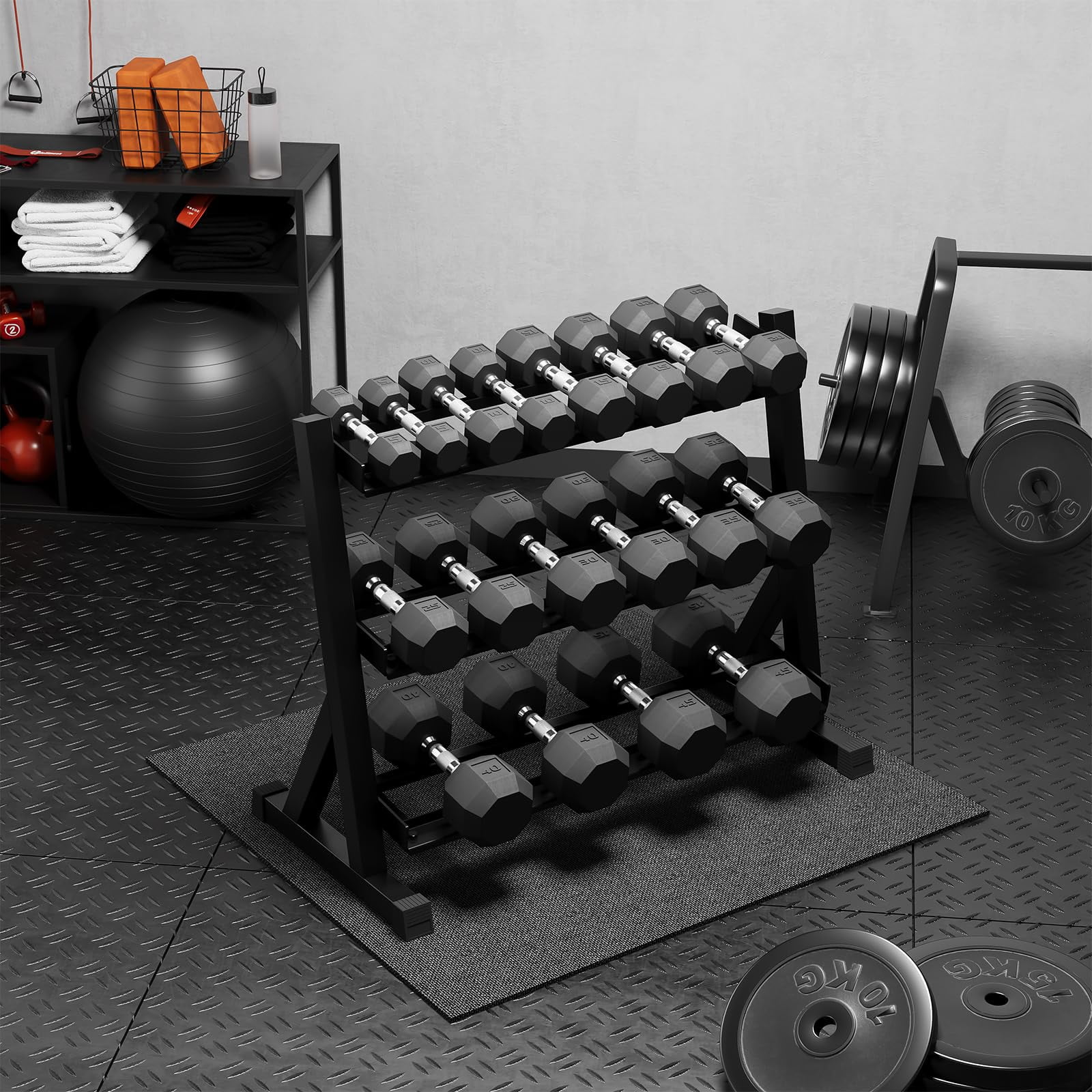 Premium Rubber Coated Hex Dumbbell Weight Set,Multiple Sizes Exercise ...