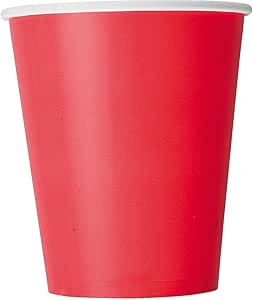 Premium Ruby Red Paper Cups - 9 oz (Pack of 14) - Elegant & Eco ...