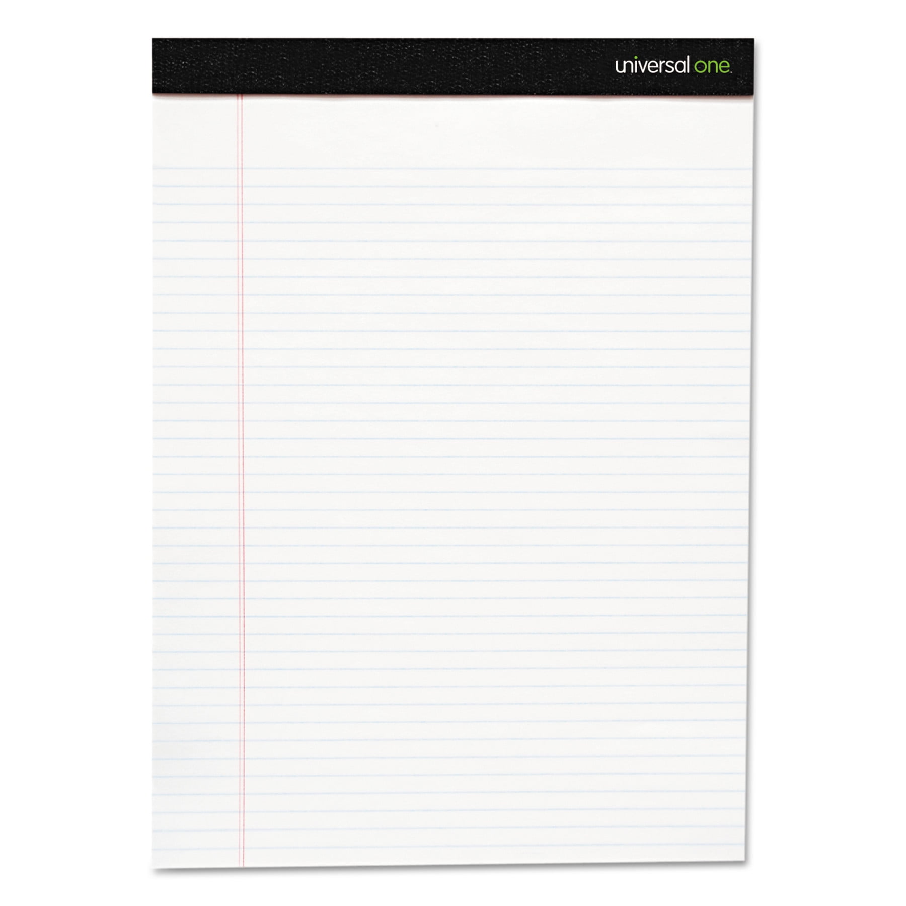 Premium Ruled Writing Pads With Heavy-Duty Back, Wide/legal Rule, Black ...