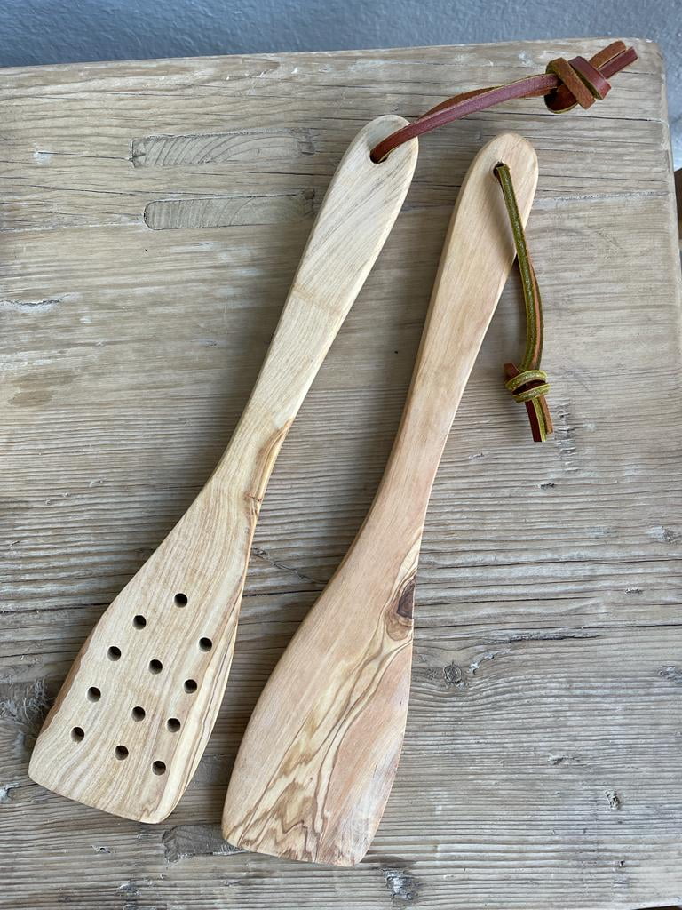 Premium Rustic Handmade Olive Wood Spatula\ Olive Wood Spatula with ...